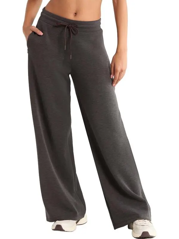 Zella Soft Luxe Wide Leg Pants - Brown Mole Heather
