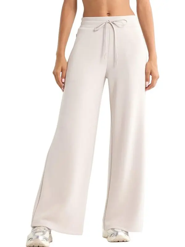 Zella Soft Luxe Wide Leg Pants - Grey Pebble