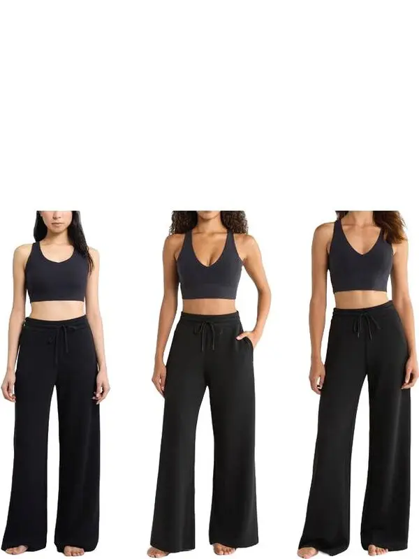 Zella Soft Luxe Wide Leg Pants - Red Festive
