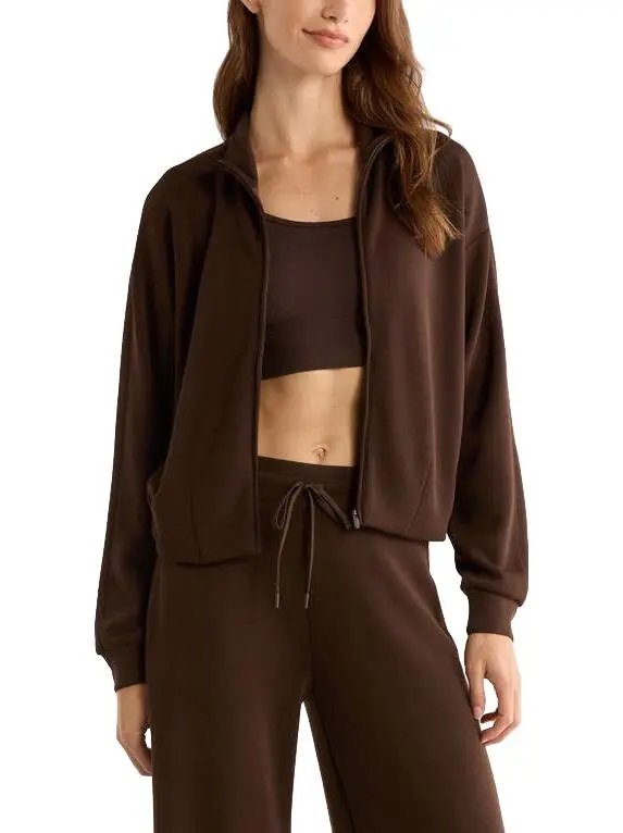 Zella Ultrasoft Zip Jacket - Brown Mole'