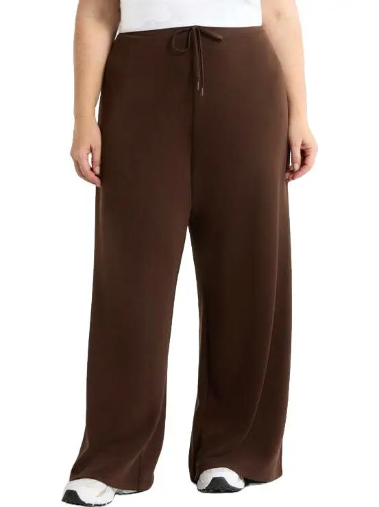 Zella Ultrasoft Wide Leg Drawstring Pants - Brown Mole'