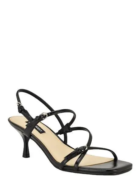 Nine West Hayla Strappy Kitten Heel Sandals - Black