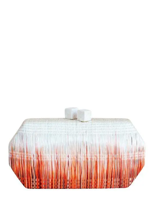 Likhâ Ombré Octagon Clutch - Fire Orange