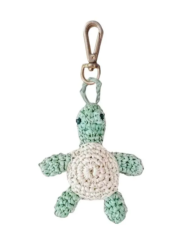 LIKHA Turtle Raffia Bag Charm - Green