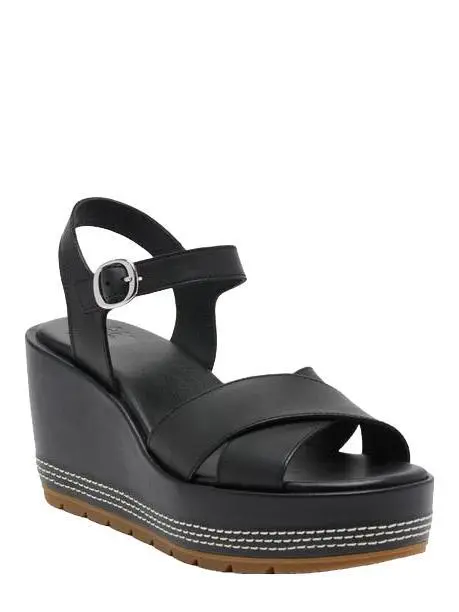 Sorel Sunpeak Platform Wedge Sandal - Black Gum 2