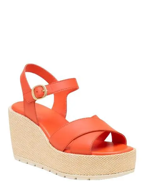 Sorel Sunpeak Platform Wedge Sandal - Crimson Fire/chalk