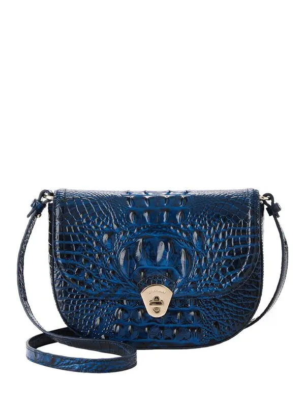 Brahmin Croc Embossed Leather Crossbody Bag - Anchor