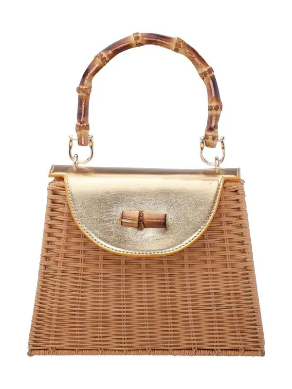 Nina Capri Top Handle Bag - Natural/gold