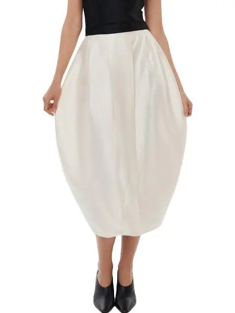 ALAS Bridal Silk-wool Blend Tulip Skirt - Starlight White