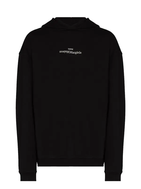 MAISON MARGIELA Logo Cotton Hoodie - Black