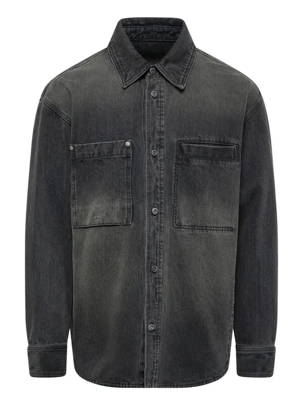 WOOYOUNGMI Washed Denim Shirt - Black