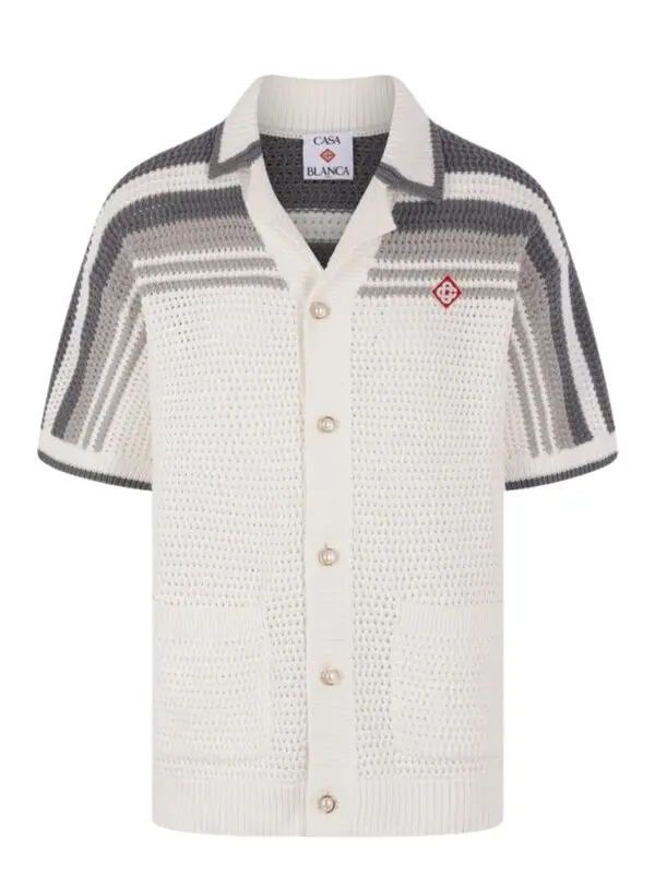 Casablanca Crochet Bowling Shirt - White