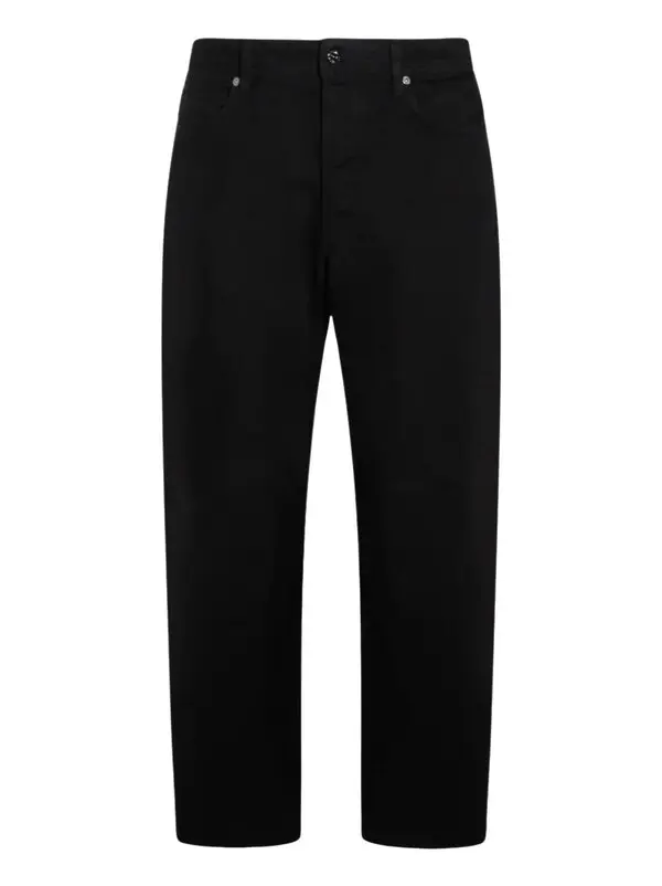 Stone Island Jeans With Logo Patch - Black