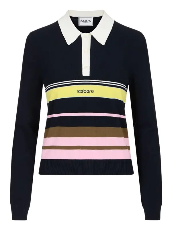Iceberg Polo Shirt With Contrasting Stripes - Multi