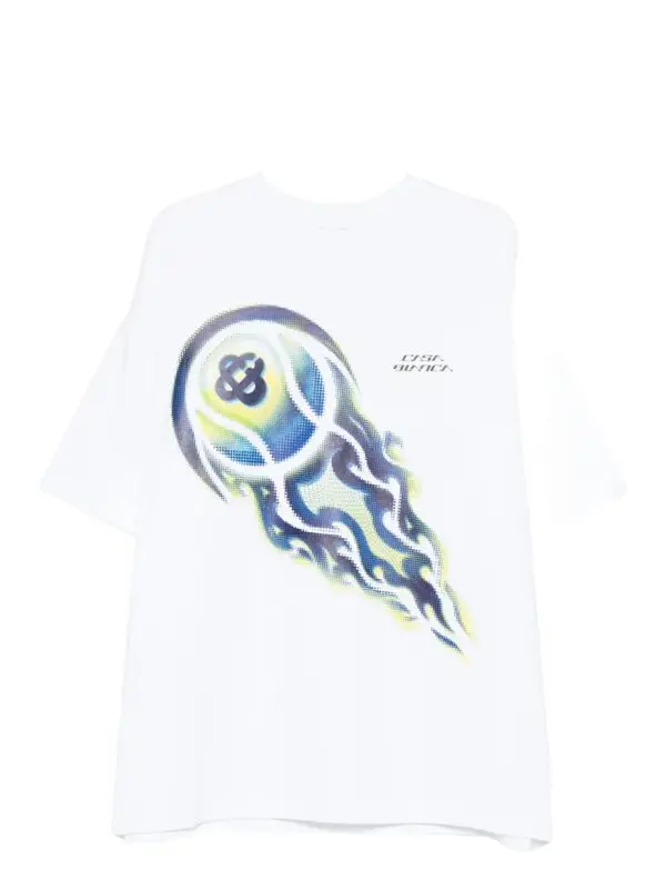 Casablanca Flaming Tennis Ball T-shirt - White