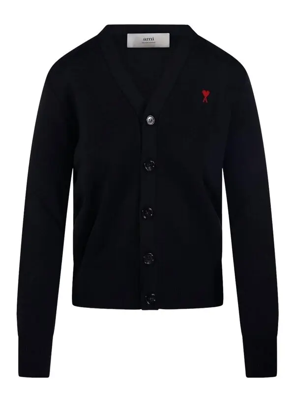 Ami De Coeur Wool Cardigan - Black