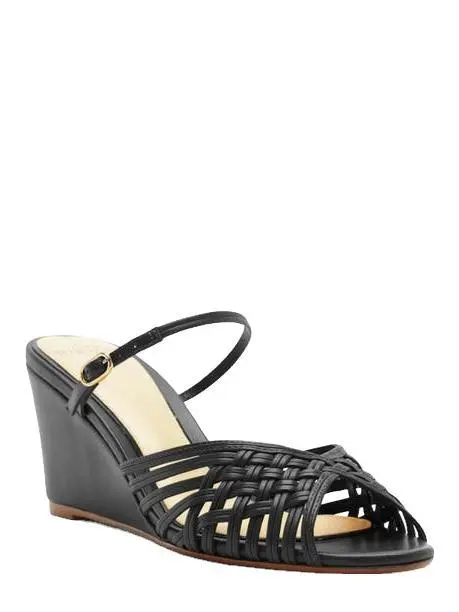 ALEXANDRE BIRMAN Lilian Woven Wedge Slides - Black