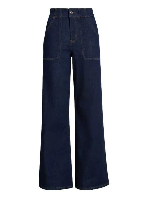 FRAME Modern Pocket High-waist Wide-leg Jeans - Rinse
