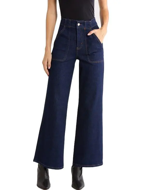 FRAME Modern Pocket High-waist Wide-leg Jeans - Rinse