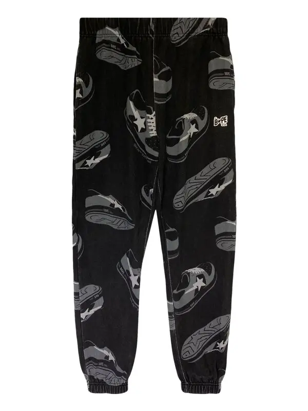 A BATHING APE Sta Print Sweatpants - Black