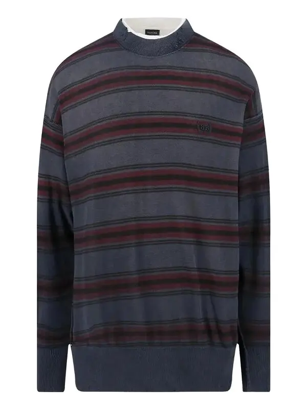 Balenciaga Layered Striped Sweater - Black