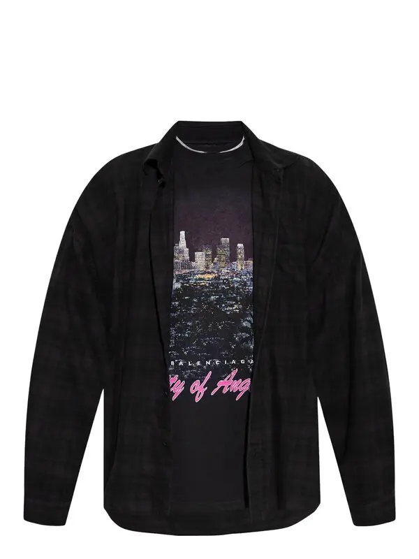 Balenciaga Long-sleeve Layered Shirt - Black