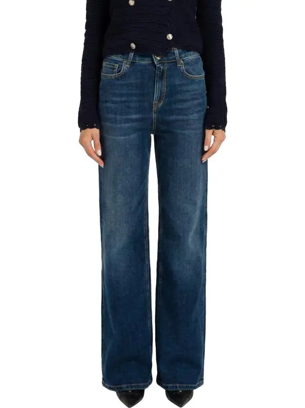 TWINSET Stretch Wide Leg Jeans - Denim