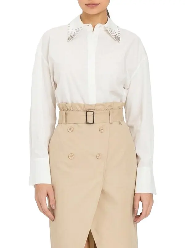 TWINSET Embellished Collar Shirt - White