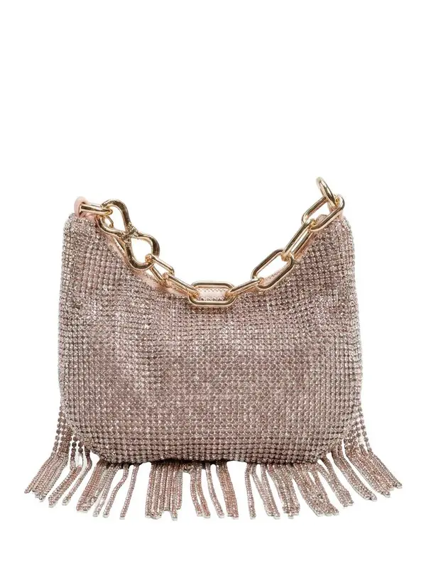 TWINSET Embellished Crystal Mini Bag With Fringe - Peach