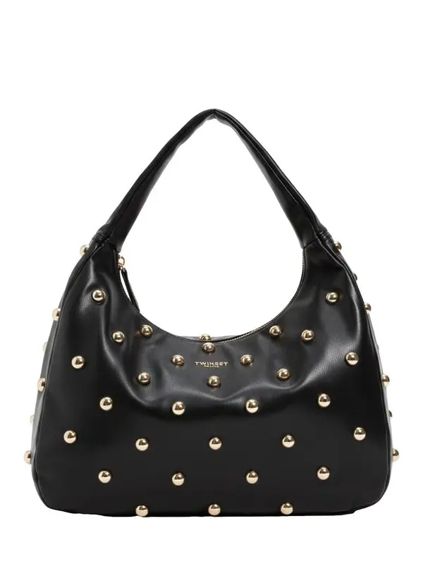 TWINSET Hobo Bag With Stud Embellishments - Black