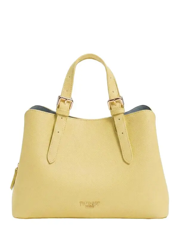 TWINSET Grained Synthetic Leather Satchel Bag - Lime