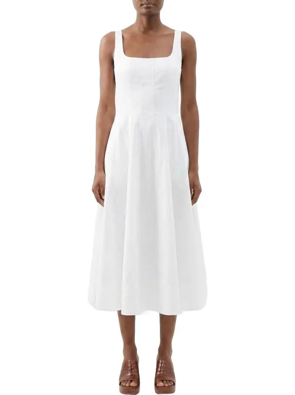 Staud Stretch Cotton Dress - White