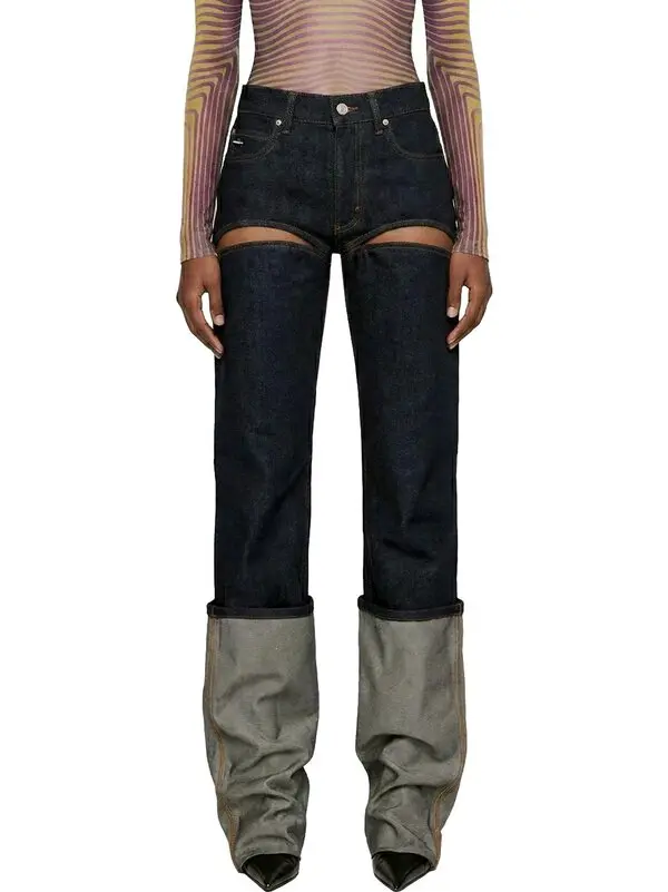 JEAN PAUL GAULTIER Cotton Denim Straight Jeans - Blue