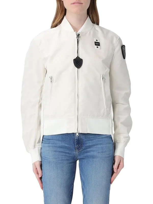 BLAUER. Polyester Bomber Jacket - White