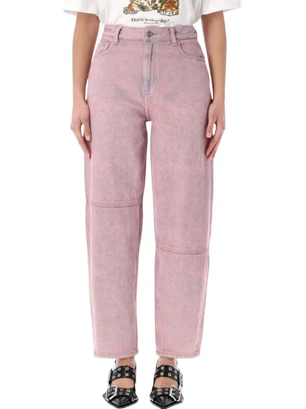 GANNI Straight Leg Jeans - Pink