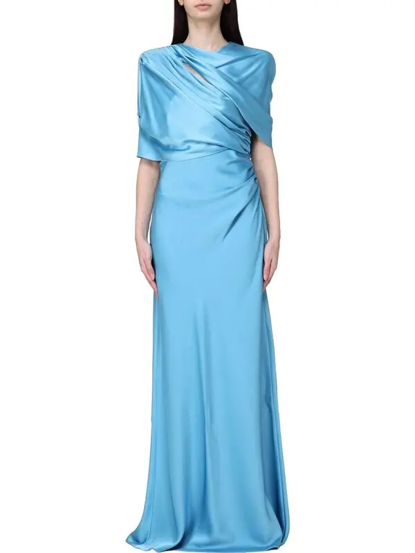 Stella McCartney Drape Detailed Dress - Gnawed Blue
