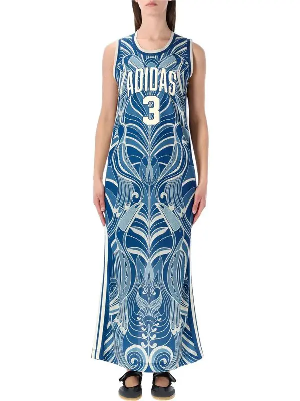 Adidas Originals By Alexander Wang Printed Maxi Dress - Marine