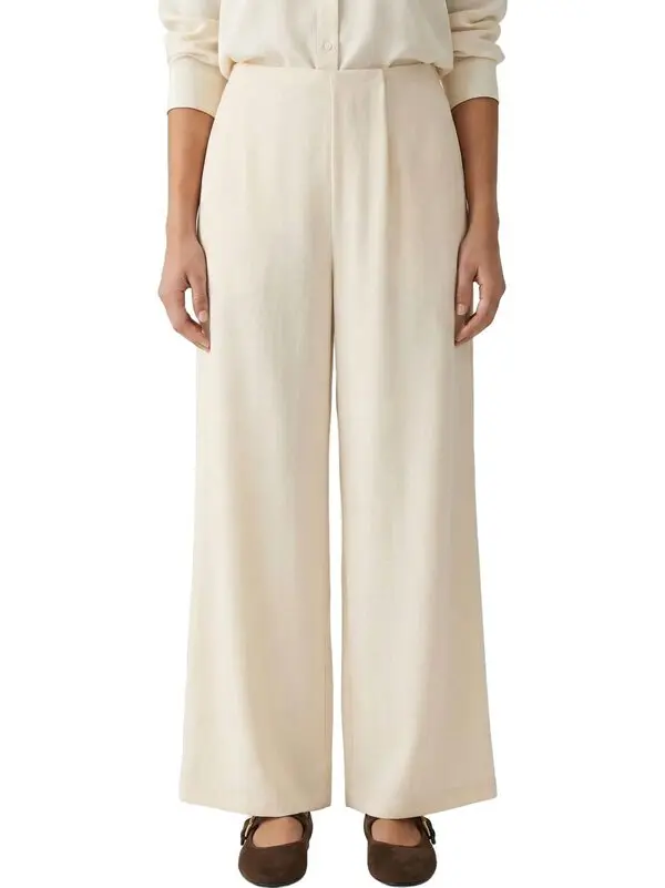 ALYSI Wide Leg Trousers - Ivory