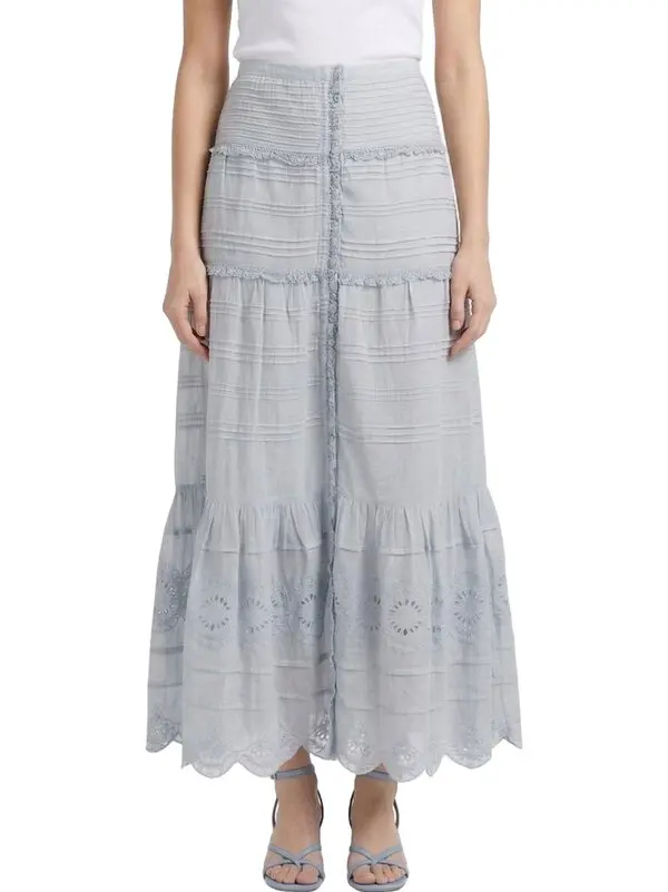 Isabel Marant Tiered Maxi Skirt - Blue