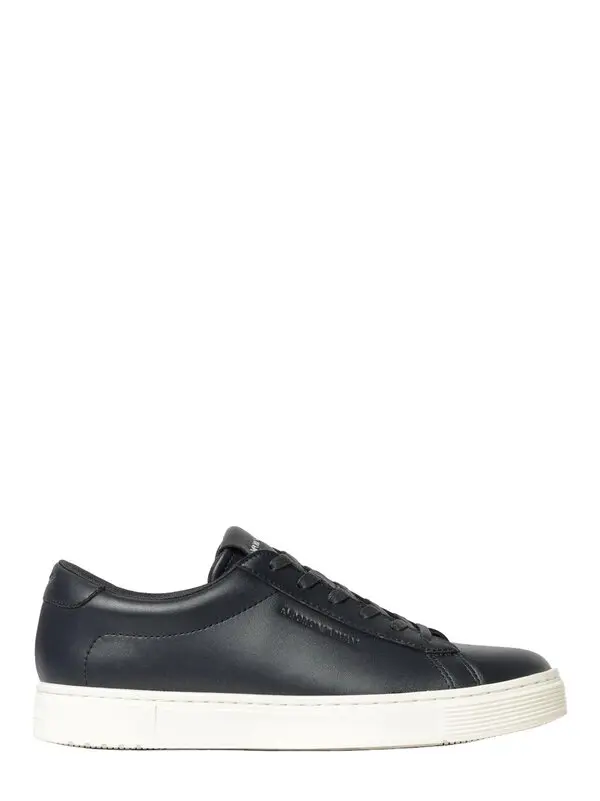 Emporio Armani Low-top Calfskin Sneakers - Blue