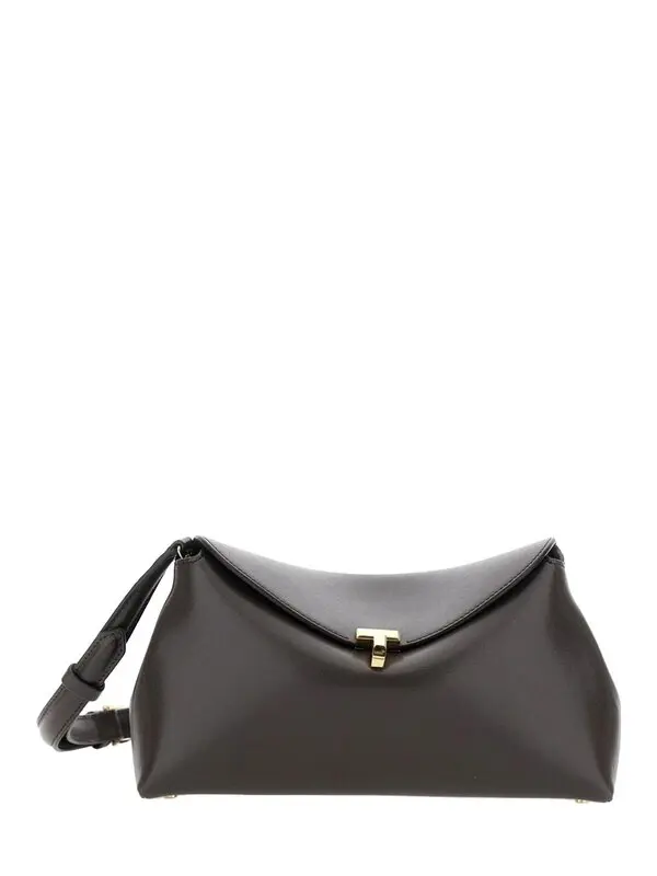 TOTEME T-lock Leather Crossbody Bag - Brown