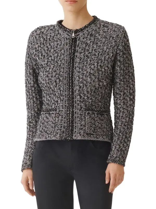 Fabiana Filippi Textured Zip-up Jacket - Grey