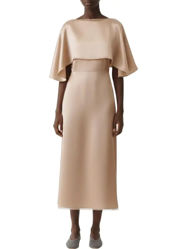Fabiana Filippi Draped Midi Dress - Beige