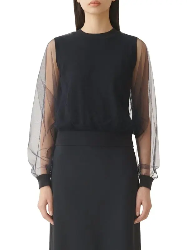 Fabiana Filippi Sheer Sleeve Sweater - Blue