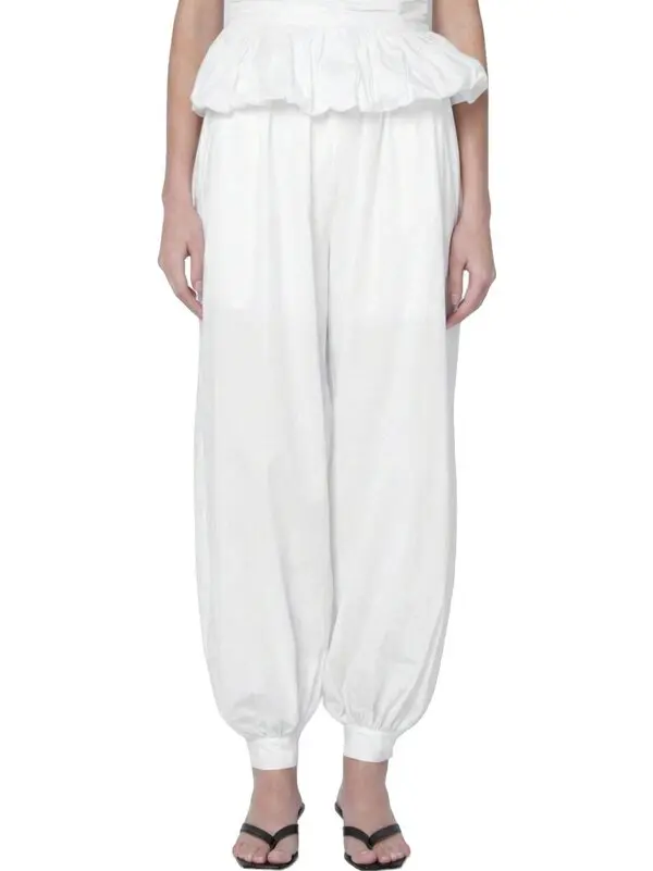 ROTATE BY BIRGER CHRISTENSEN Wide-leg Trousers - White