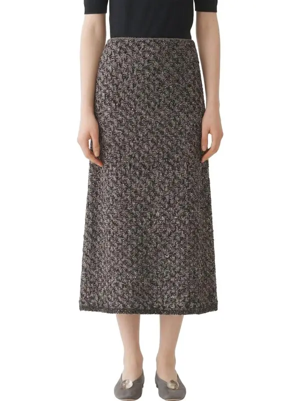 Fabiana Filippi Midi Pencil Skirt In Cotton Blend - Blue