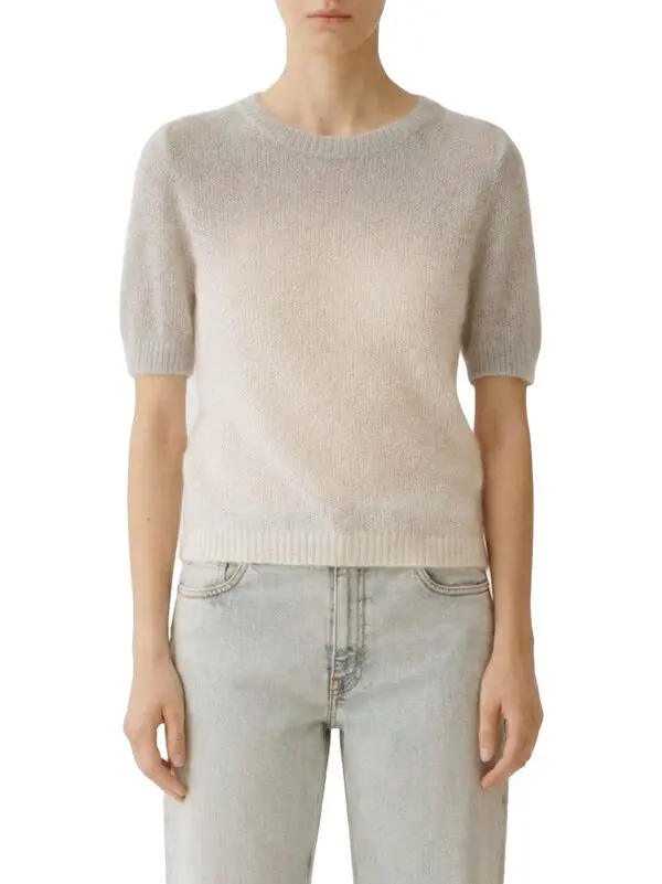 Fabiana Filippi Wool And Cashmere Crew Neck Knit Top - Natural