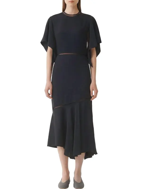 Fabiana Filippi Asymmetrical Midi Dress - Blue