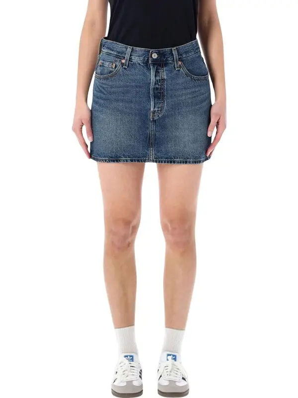 LEVI'S Cotton Mini Skirt - Denim