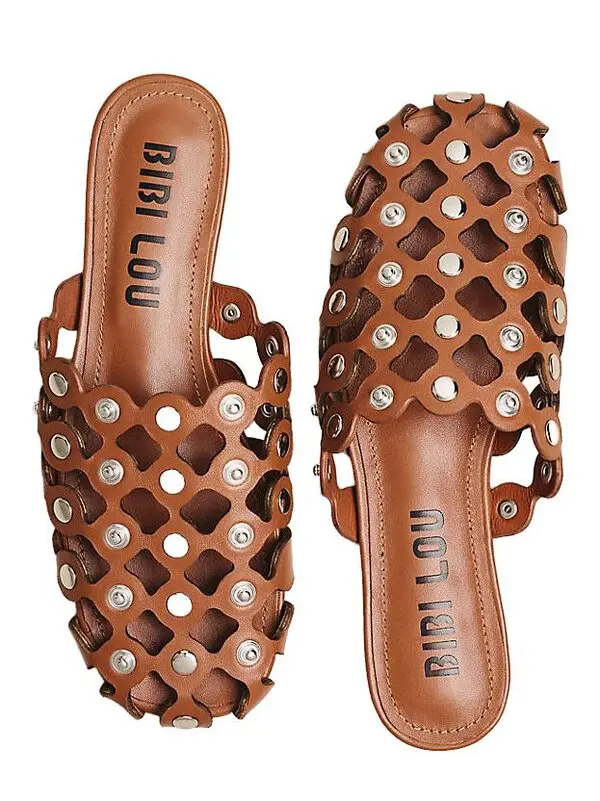 BIBI LOU Studded Mules - Cuero